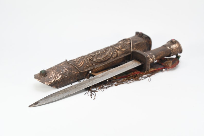 Exquisite Citipati Carved Antique Tibetan Ceremonial Blade: Traditional ...