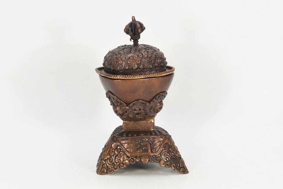 Copper Crafted Kapala Set - Traditional Tibetan Buddhist Tantric Ritual ...