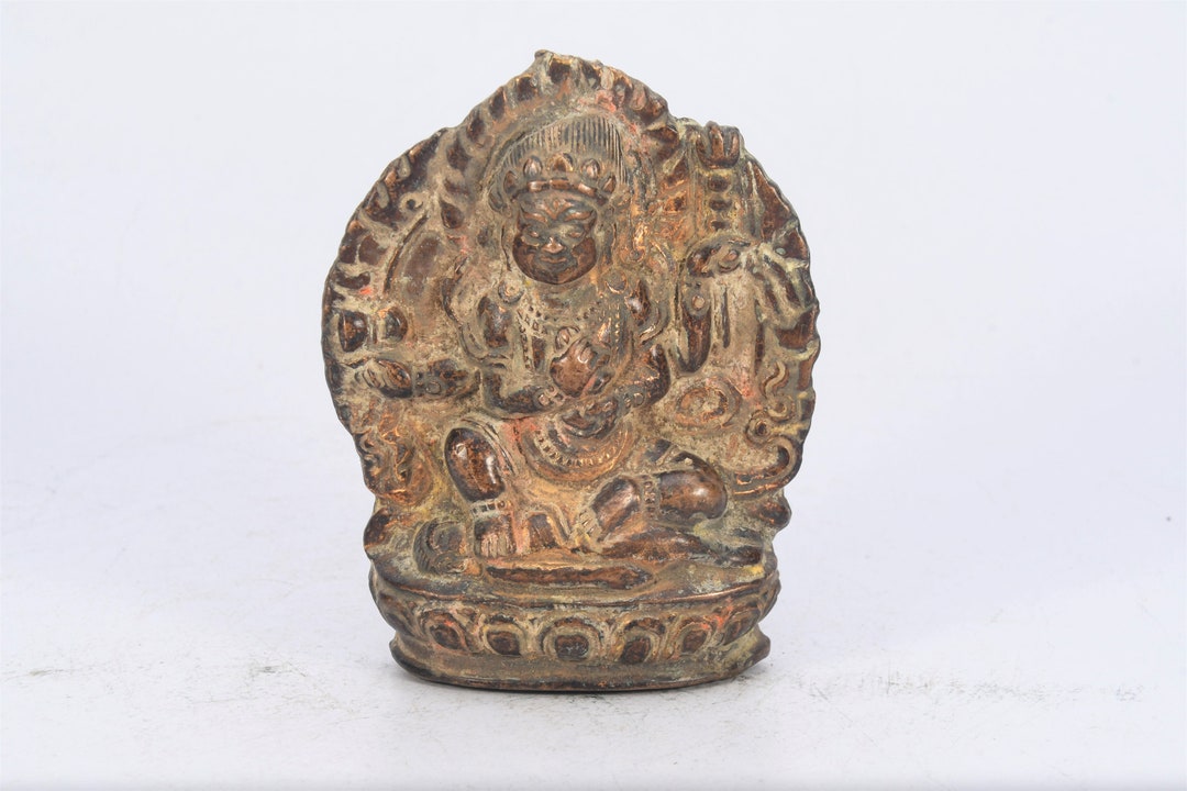Vintage Bhairav Mahakala: Gold Gilded Antique Traditional Fierce Deity ...