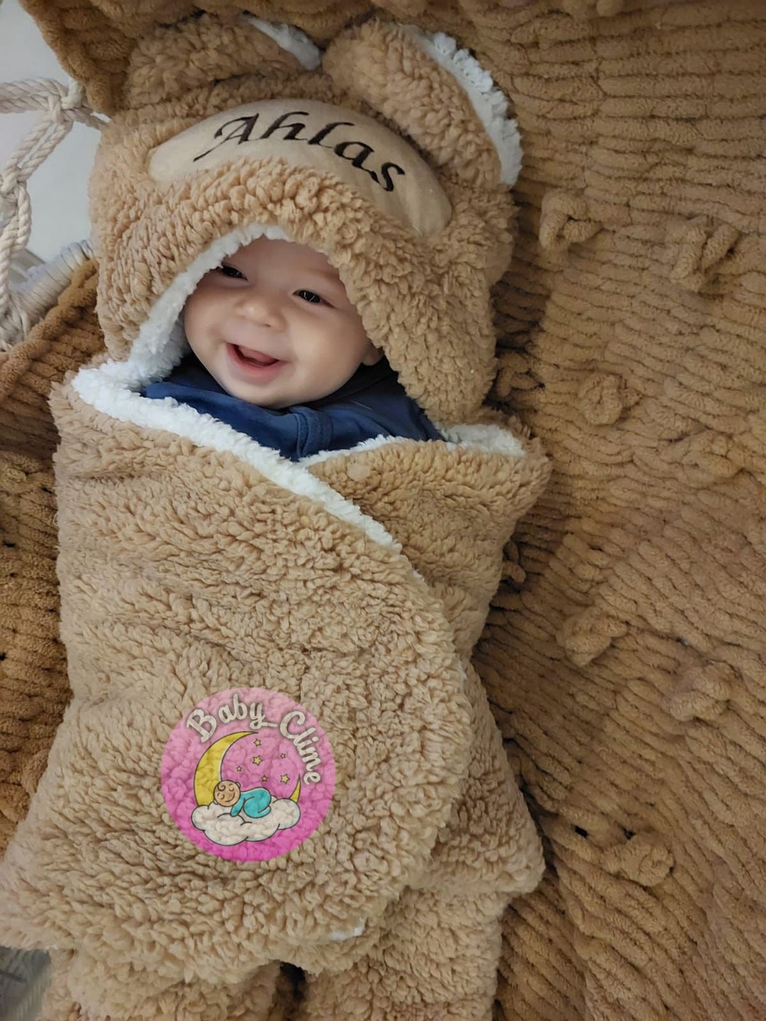 Personalized Embroidered Swaddle | Baby Bear Fleece Swaddle | Super ...