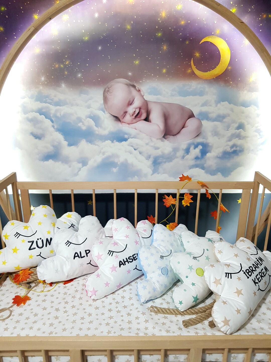 Cloud Pillow With Name, Cloud Sleep Companion With Name- Smiling Cloud ...
