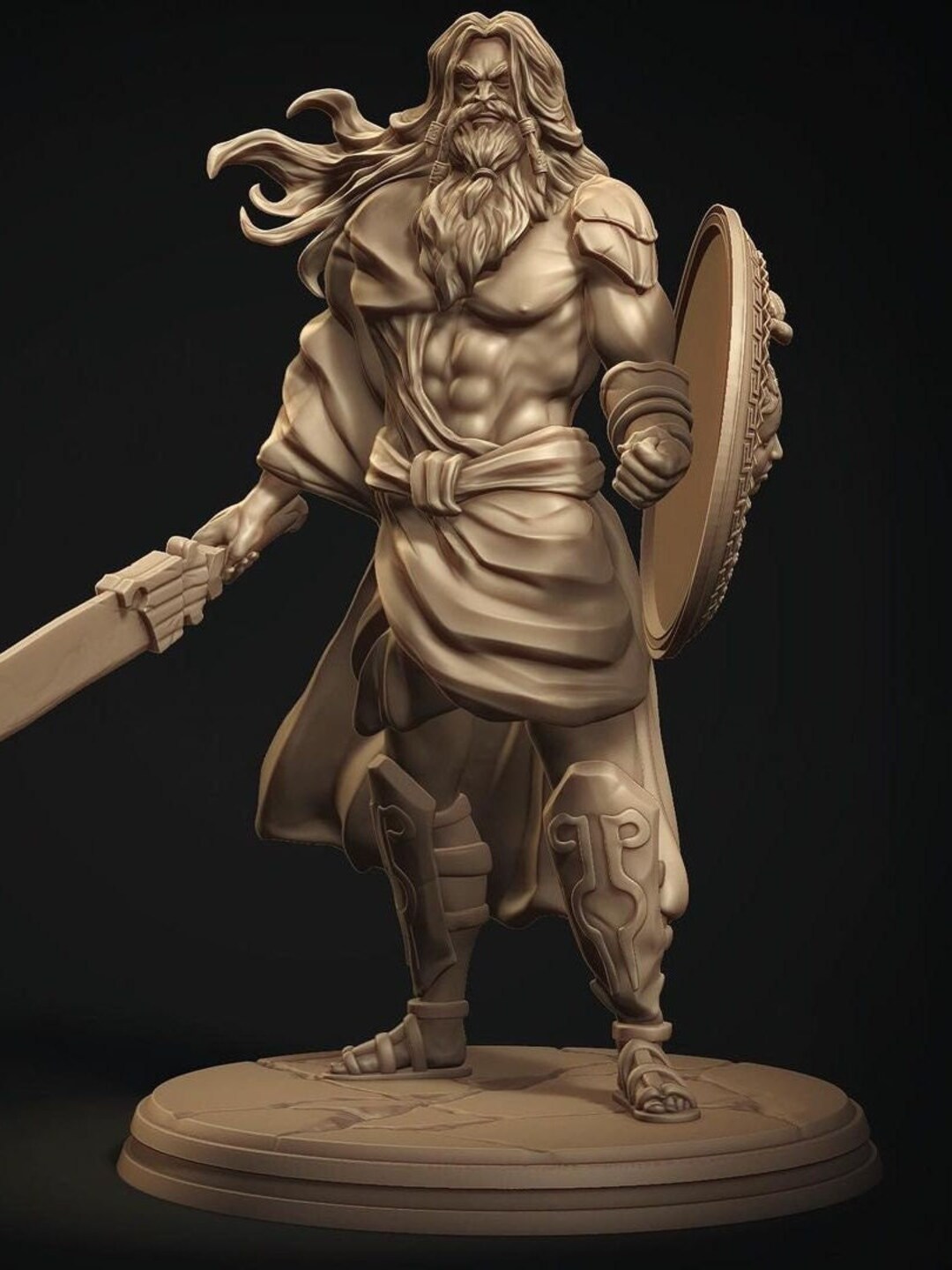 3D Printable Zeus Sculpt - Greek God of Thunder and Lightning ...