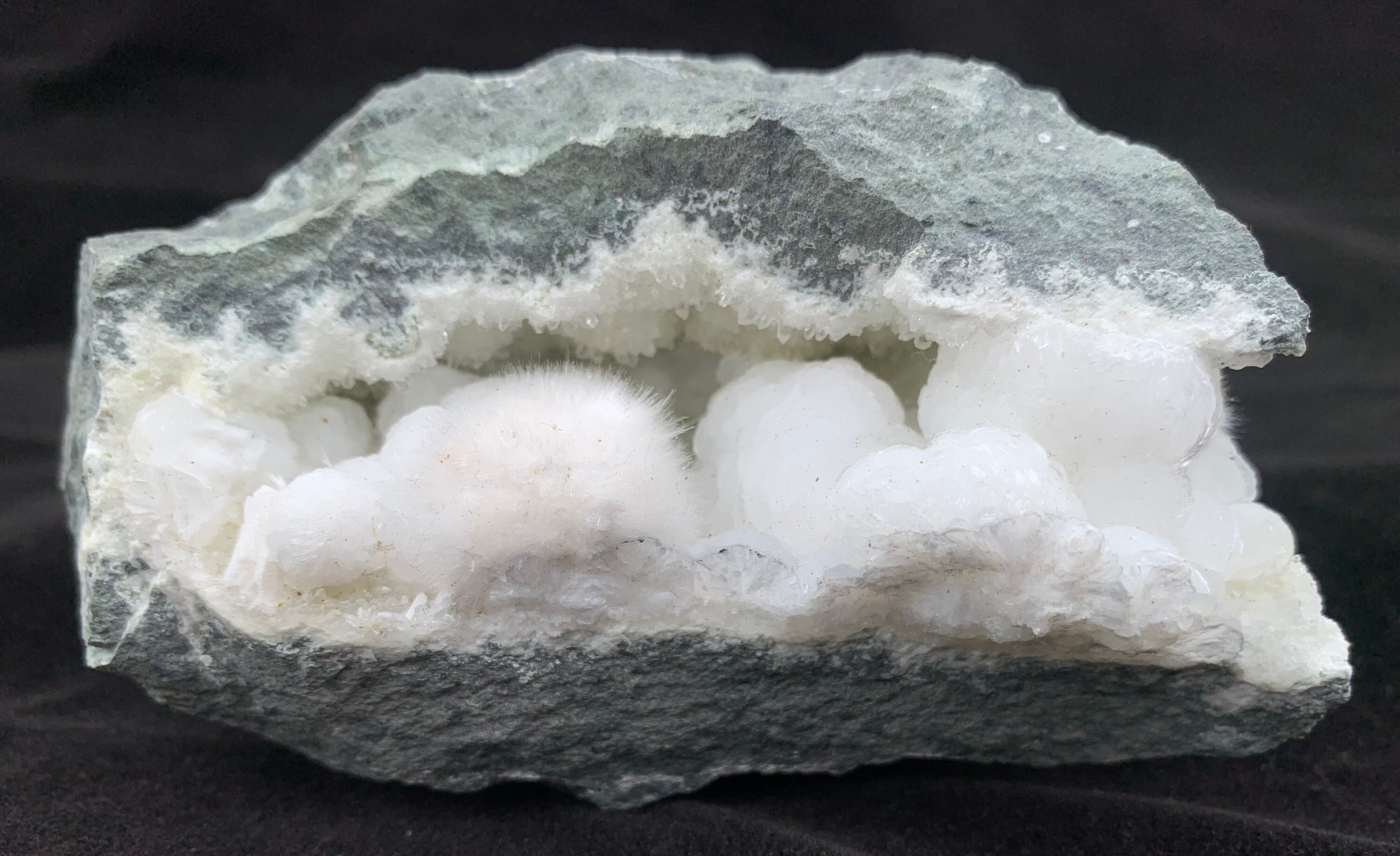 Okenite Puffball in Geode Minerals Specimen Okenite From India 480 Gram ...