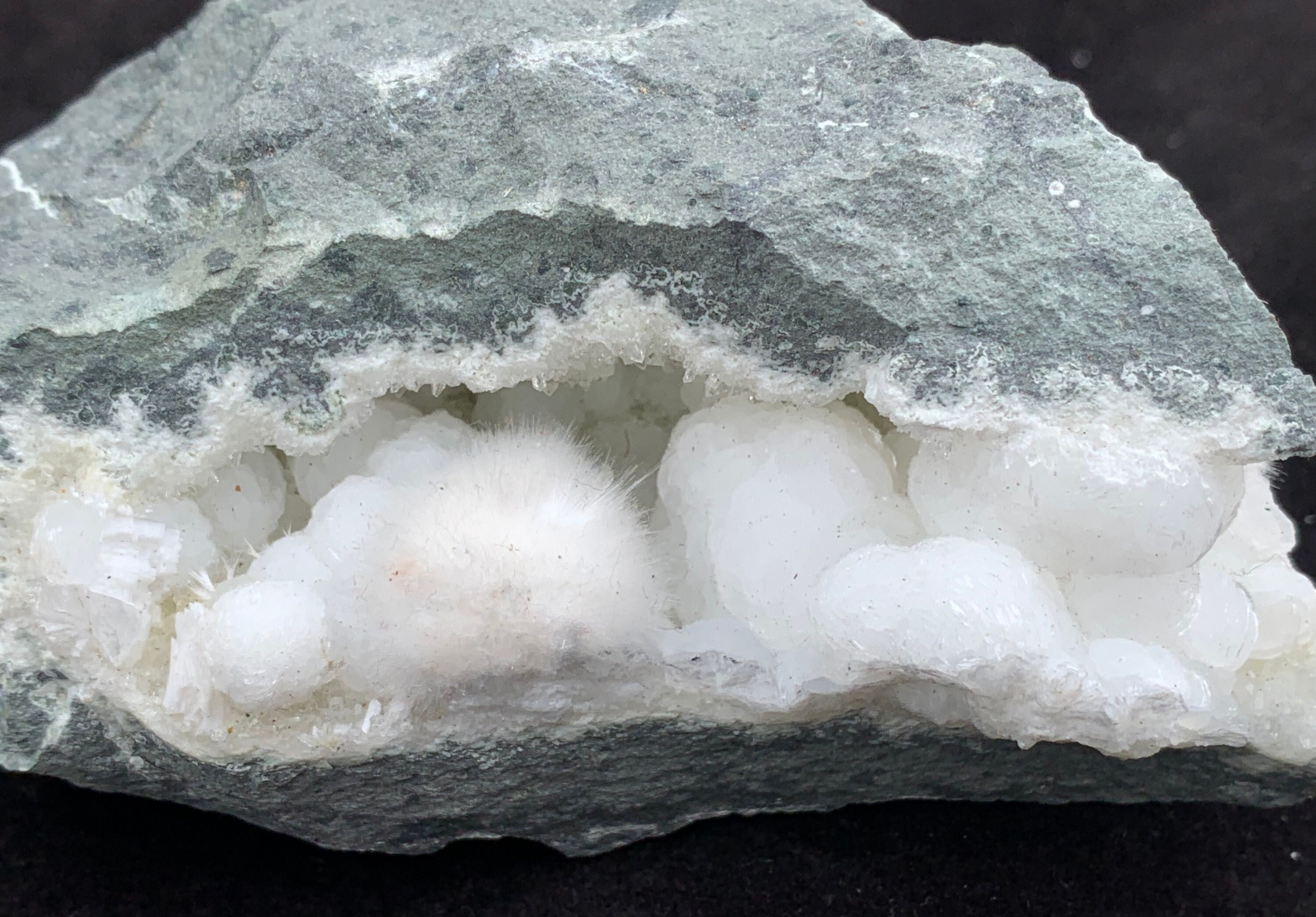 Okenite Puffball in Geode Minerals Specimen Okenite From India 480 Gram ...