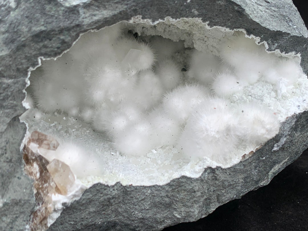 Okenite Puffball in Geode Minerals Specimen Mineral Grade Quality ...