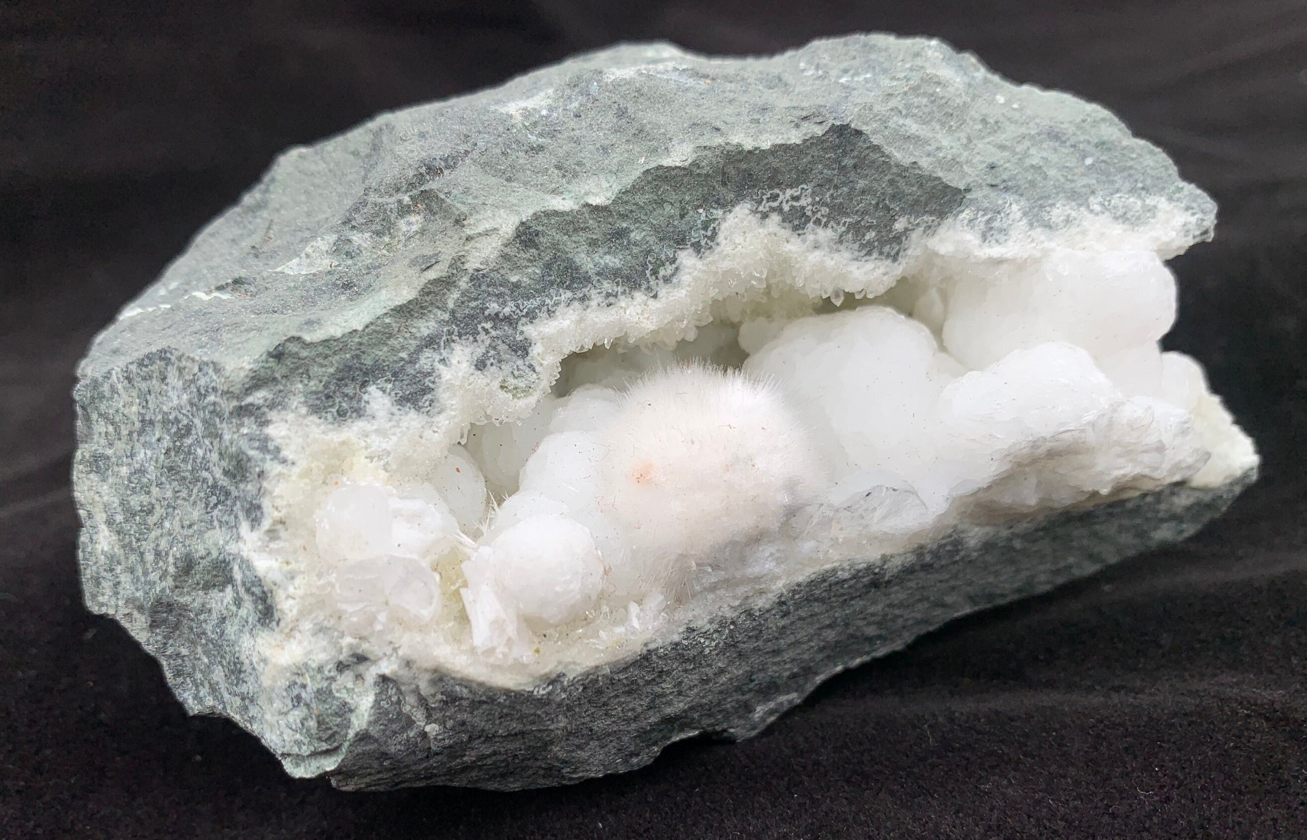 Okenite Puffball in Geode Minerals Specimen Okenite From India 480 Gram ...