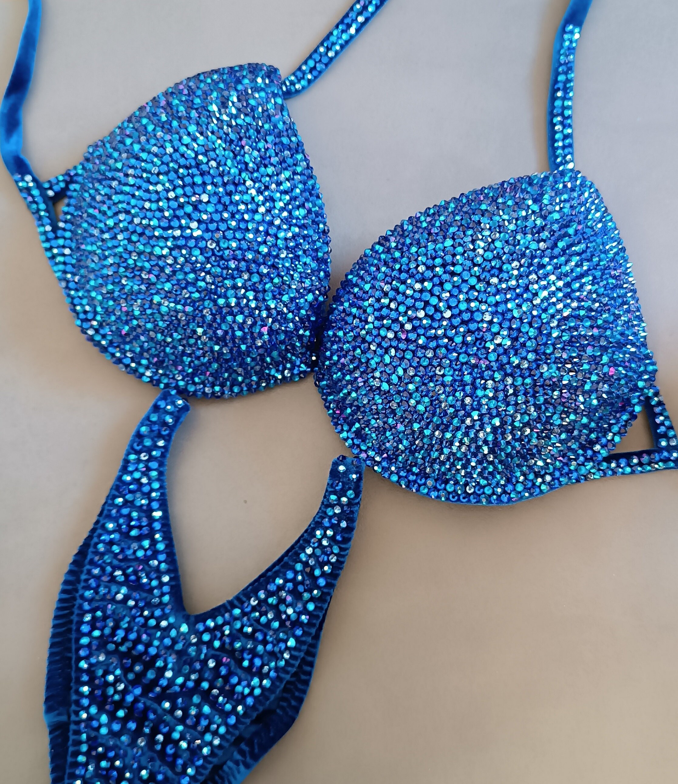 Fitness Bikini Suits Royal Blue Shiny - Etsy