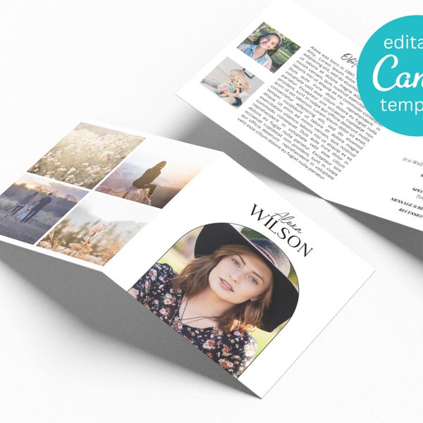 Funeral Brochure Template Bifold - Etsy