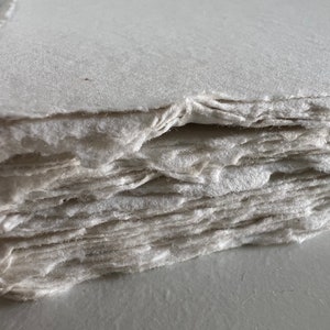 100 Handmade White Cotton Rag Paper: Deckled Edge, Watercolor Friendly ...