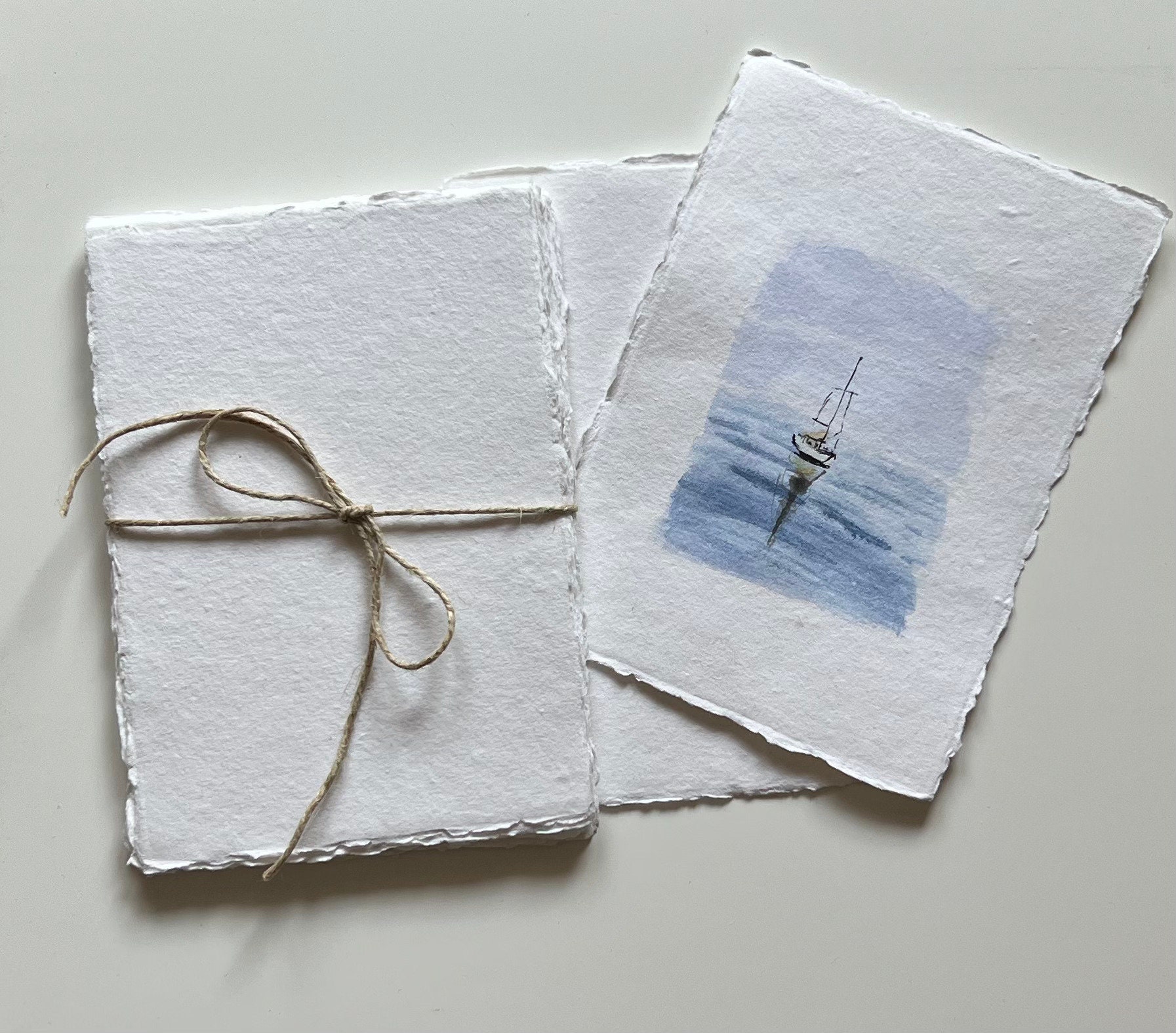 200 White Cotton Rag Paper: Handmade Deckled Edge Stationery - Etsy