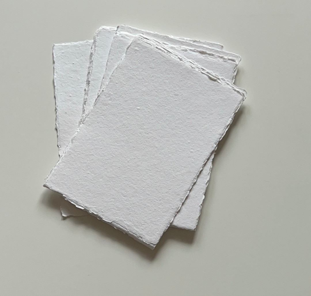 50 White Cotton Rag Paper | Handmade Paper | Deckled Edge Paper ...