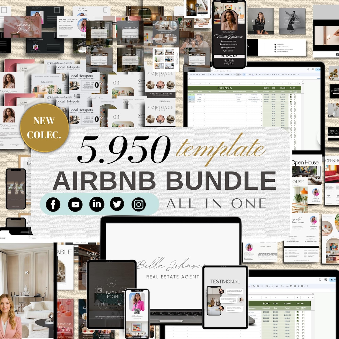 Airbnb Host Bundle Template Welcome Book Airbnb Template, Editable ...