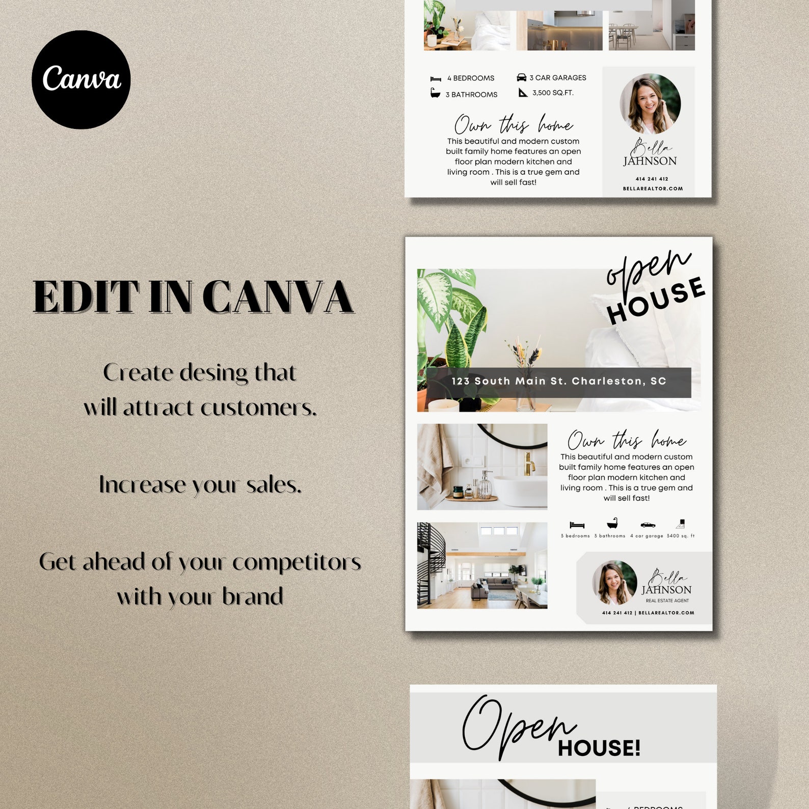 Real Estate Open House Neighbor Flyers Template Introduction - Etsy