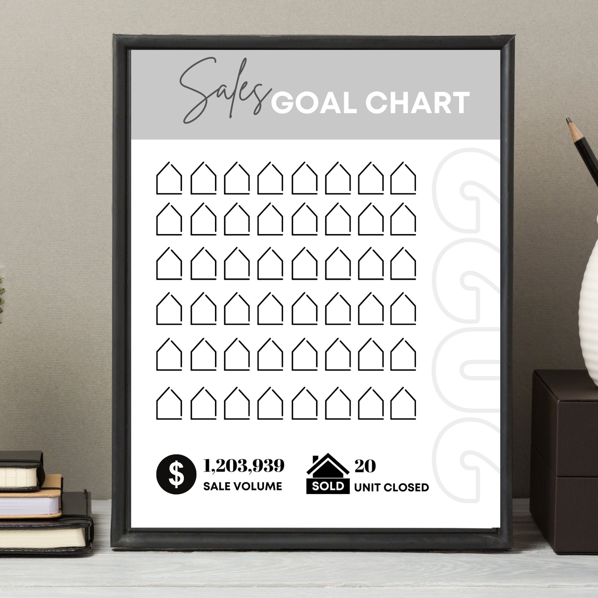 Real Estate New Year Goal Chart Templatereal Estate - Etsy