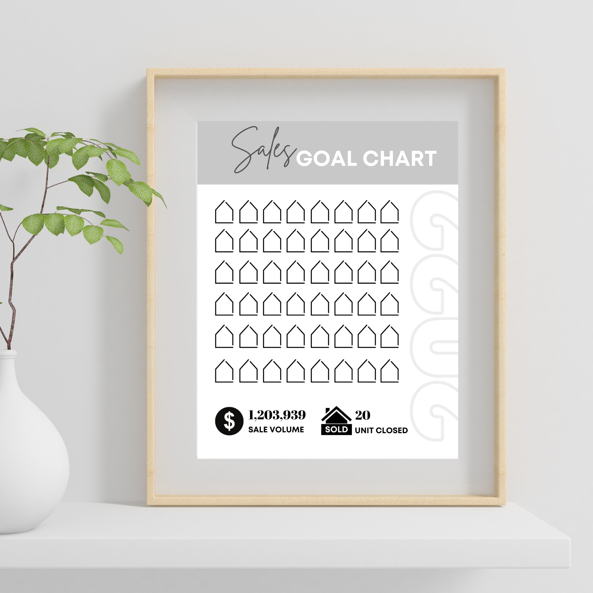 Real Estate New Year Goal Chart Template,real Estate Marketing, Real ...