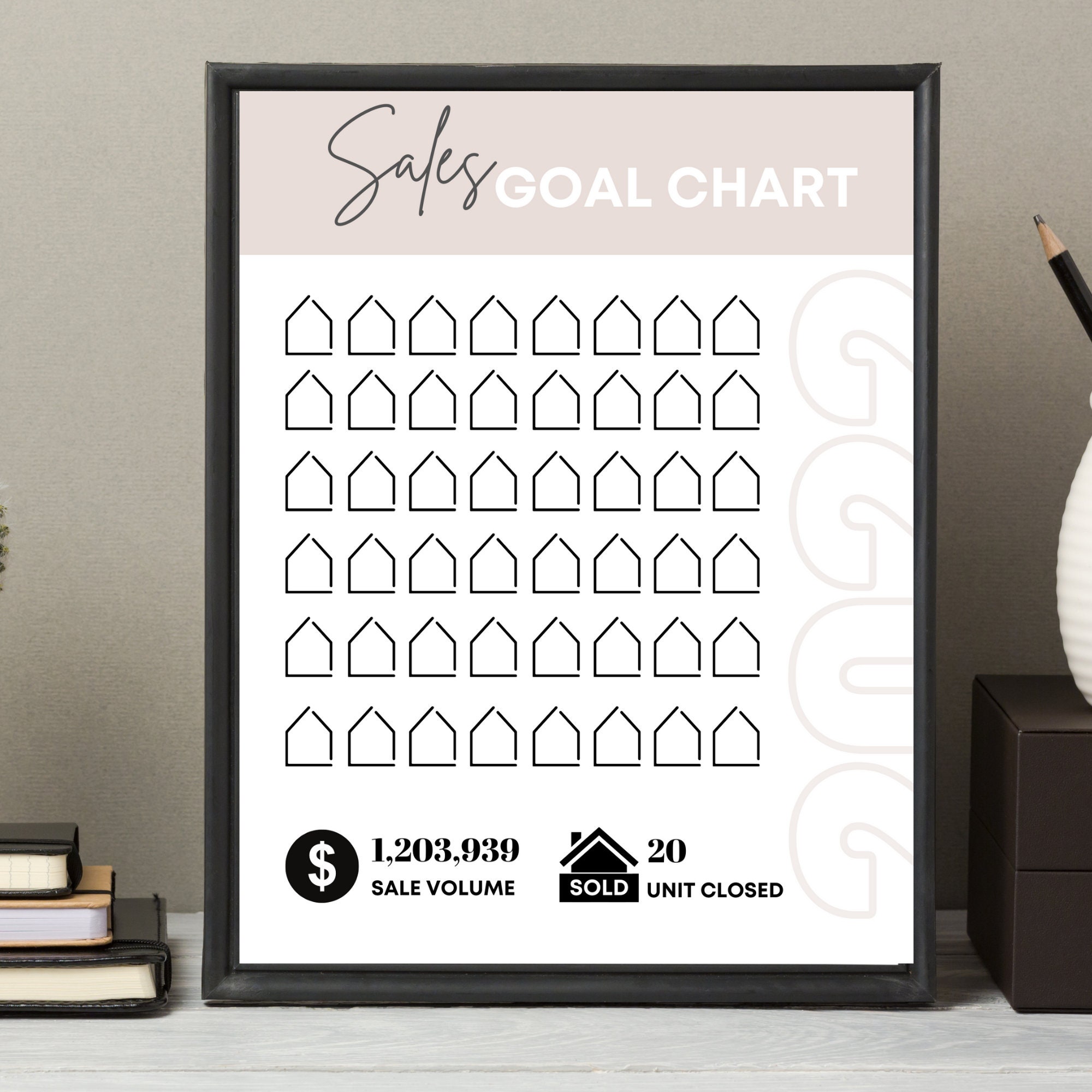Real Estate Goal Tracker Template,printable New Year Real Estate Goal ...