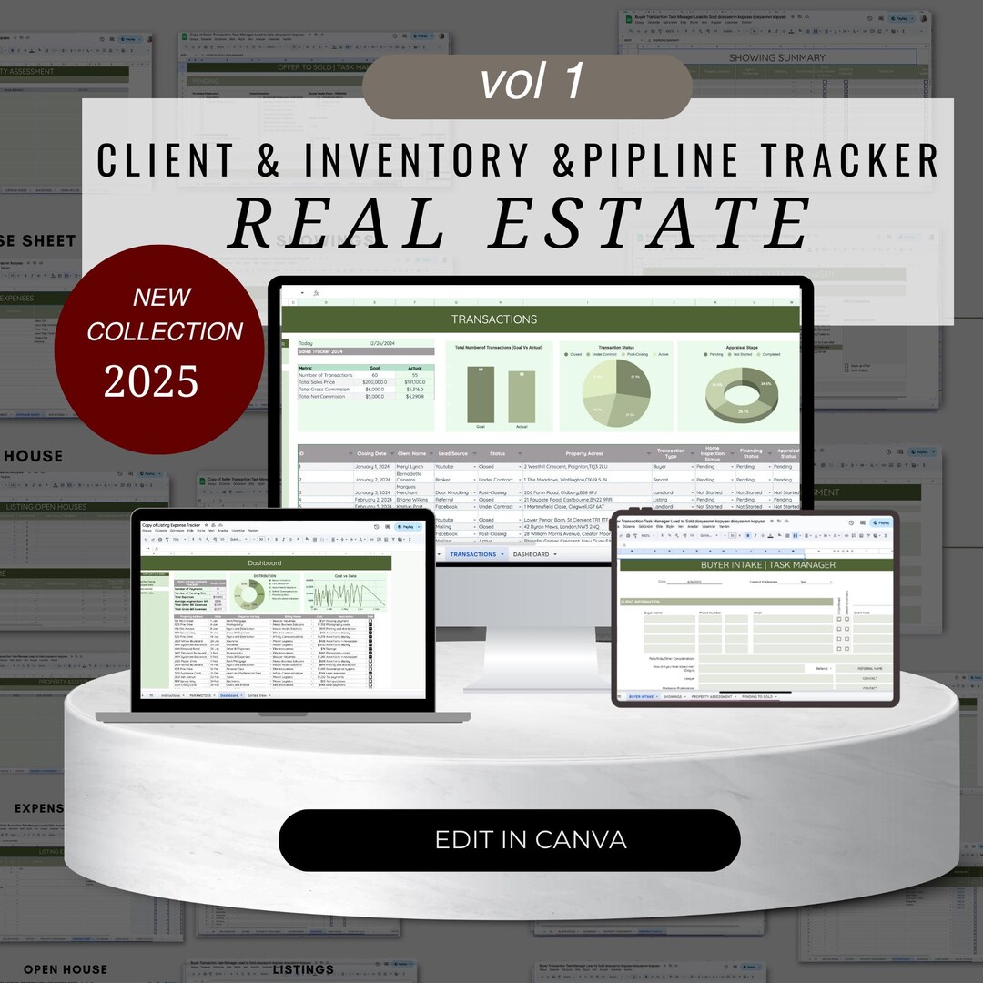 Real Estate Client List Google Sheets Leads Tracker Spreadsheet CRM ...