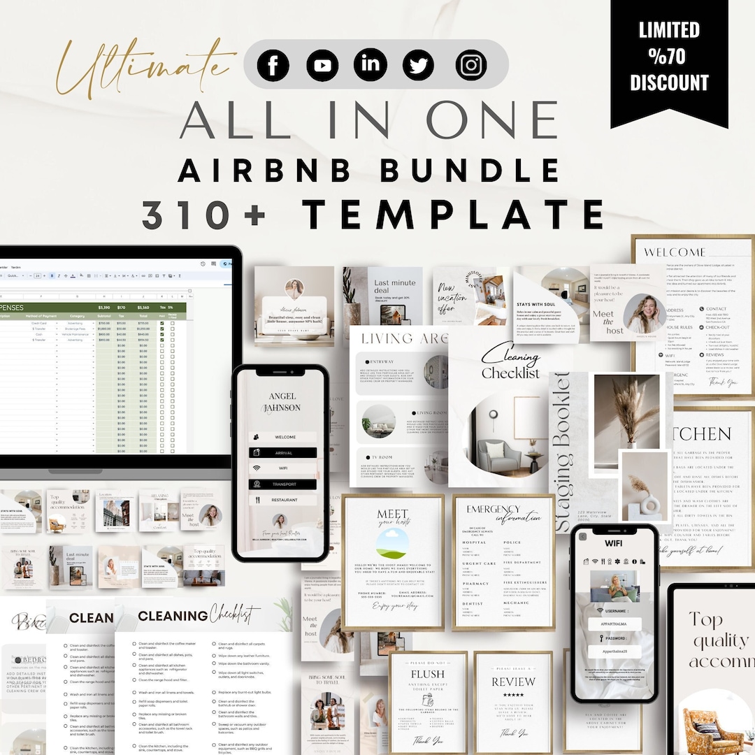 Airbnb Host Bundle Template Welcome Book Airbnb Template, Editable ...