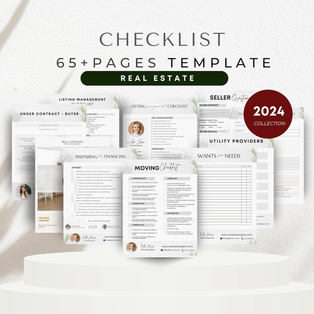 Sellers Real Estate Checklist Bundle, Prep - Listing Template, Closing ...