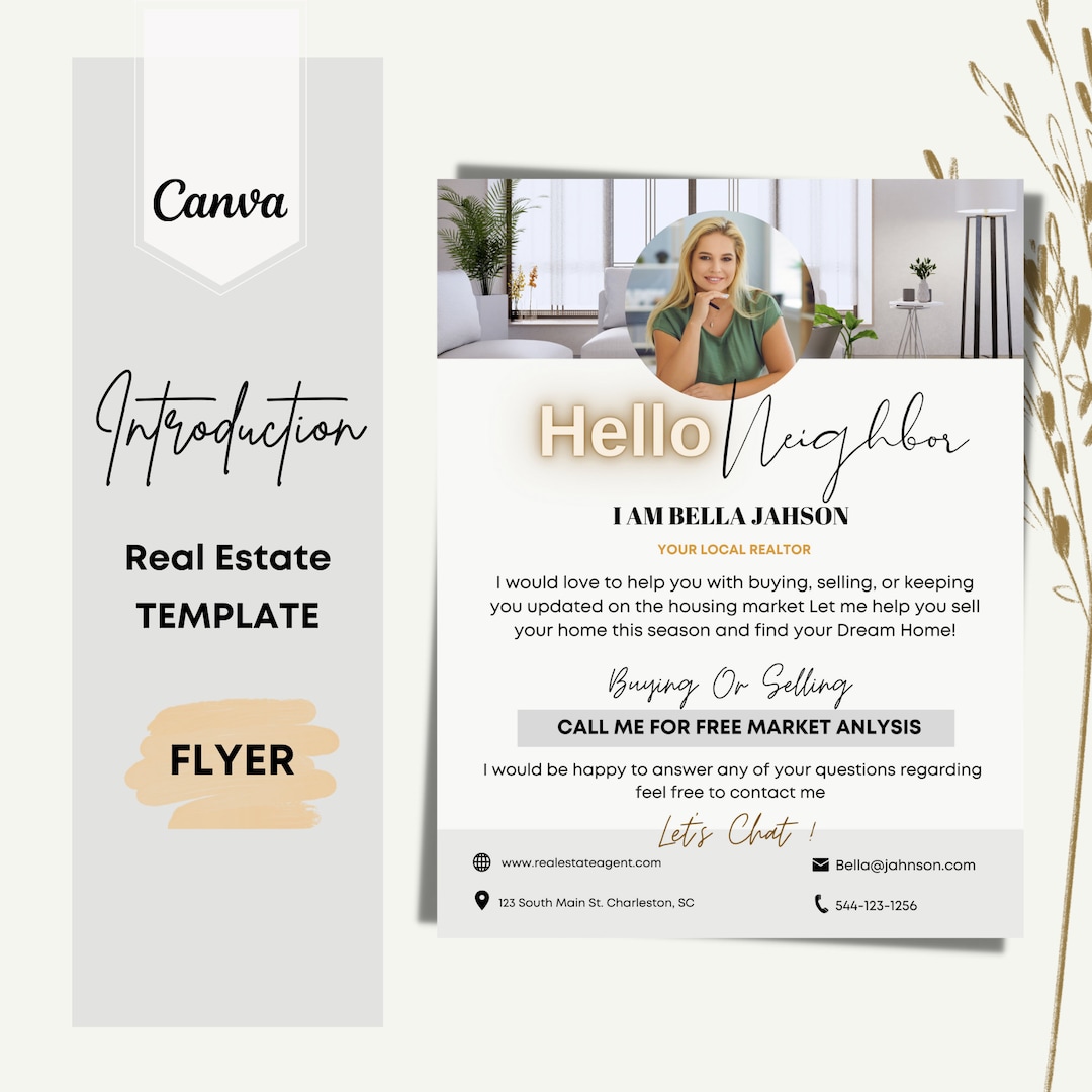 Real Estate Introduction Flyer, Realtor Hello Neighbor Letter,real ...