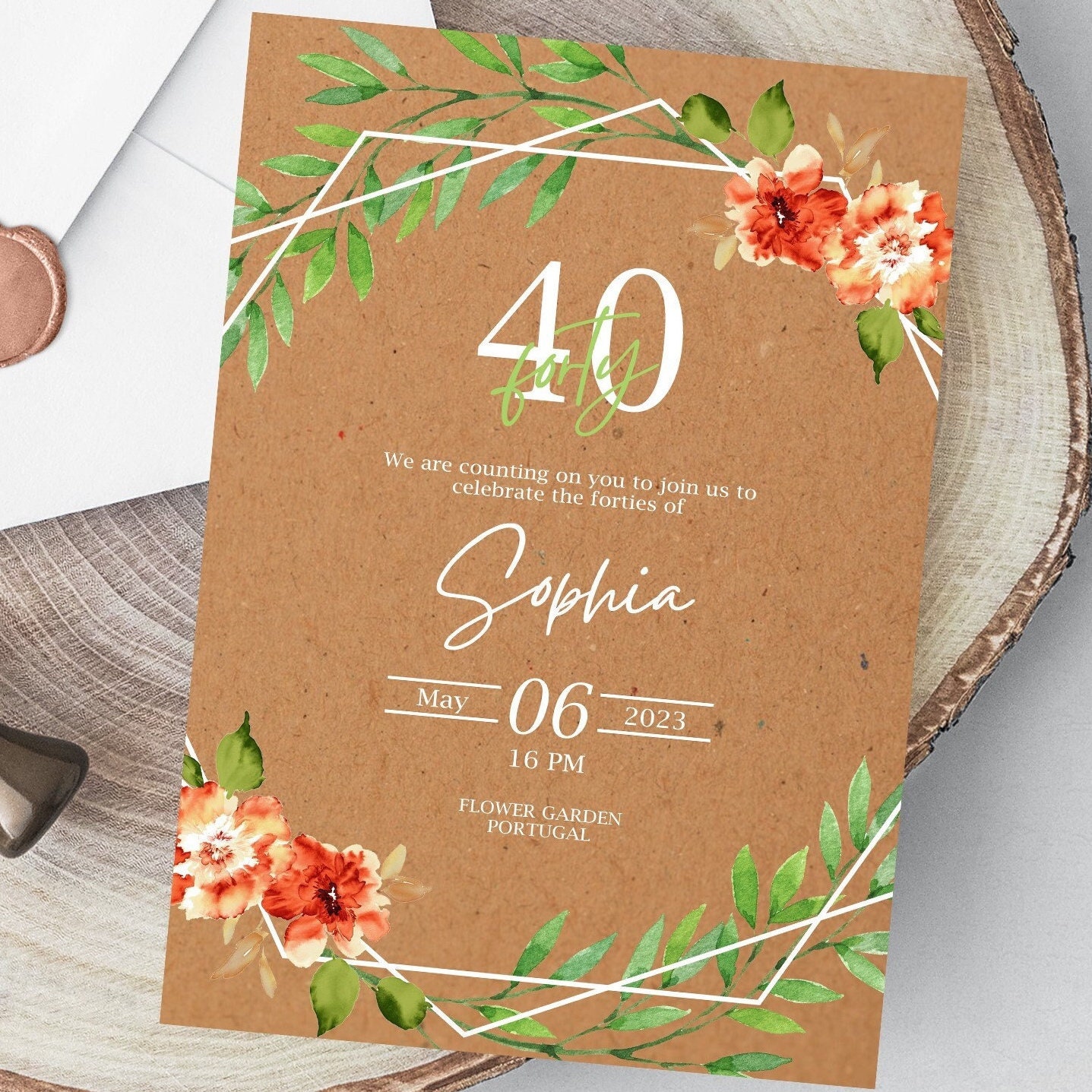 Brown Kraft Paper Invitations