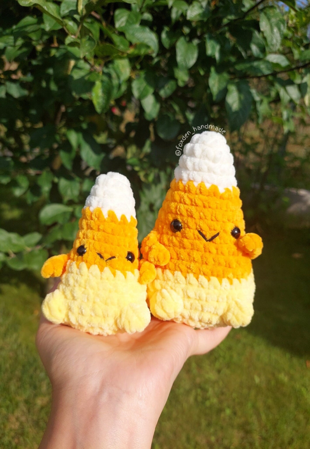 Crochet Candy Corn Pair Plushies, Halloween Decor, Candy Corn Buddies ...