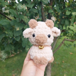 Little Fluffy Cow Plushie, Cute Mini Cow Crochet Plush, Moochi Tiny Cow ...