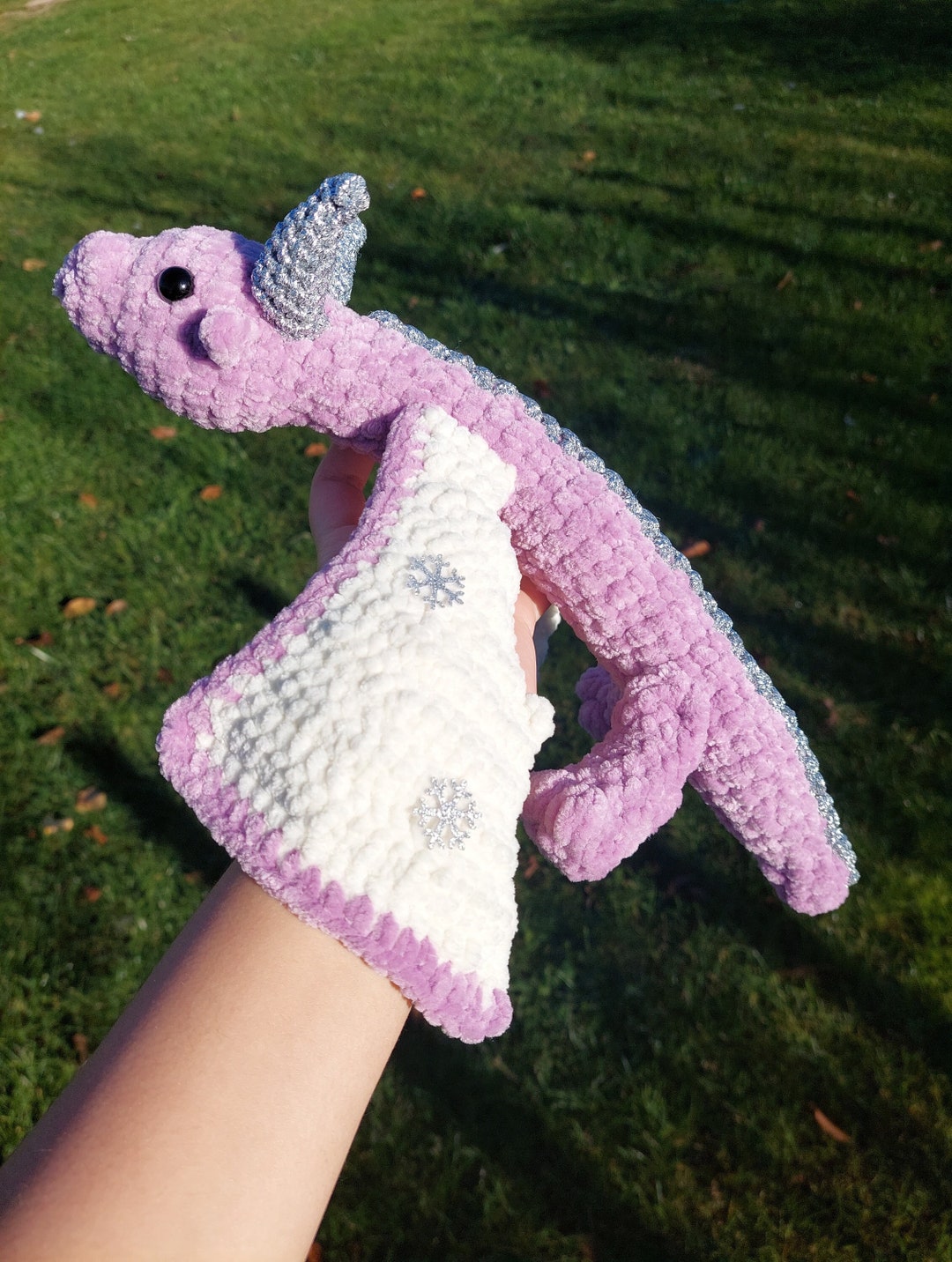 Crochet Wyvern, Dragon Plushie, Amigurumi Toy, Crocheted Mythical ...