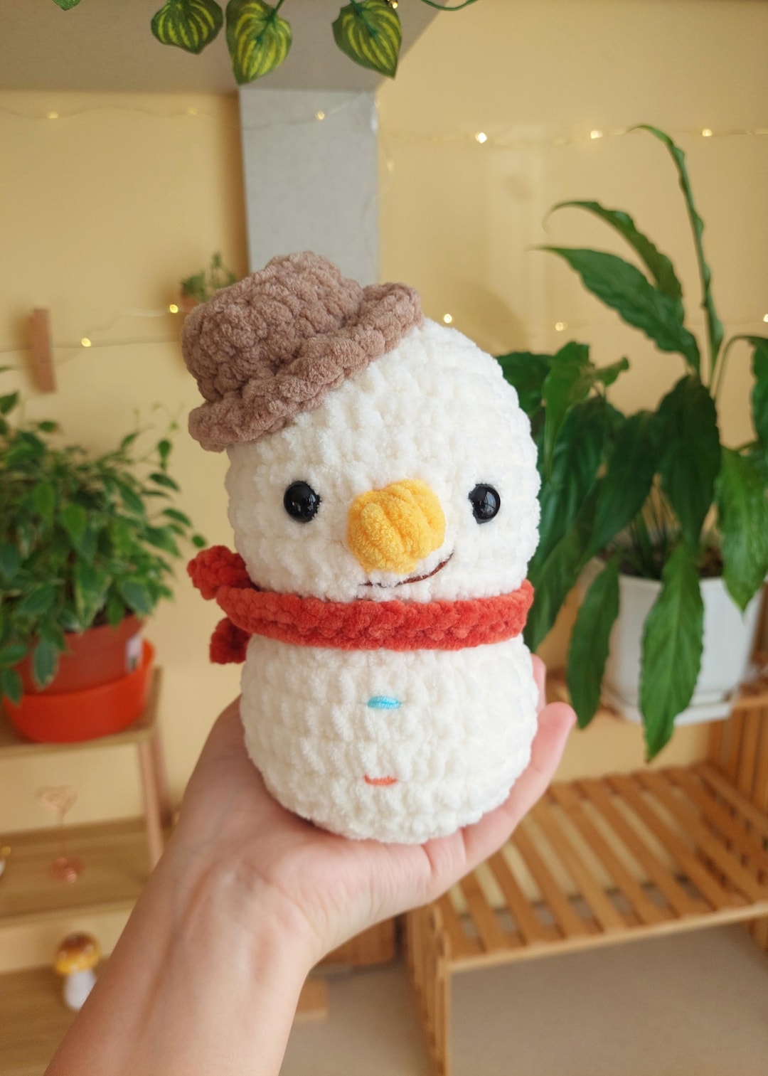 Snowman Crochet Plushie With a Scarf, Snowman Amigurumi, Christmas ...