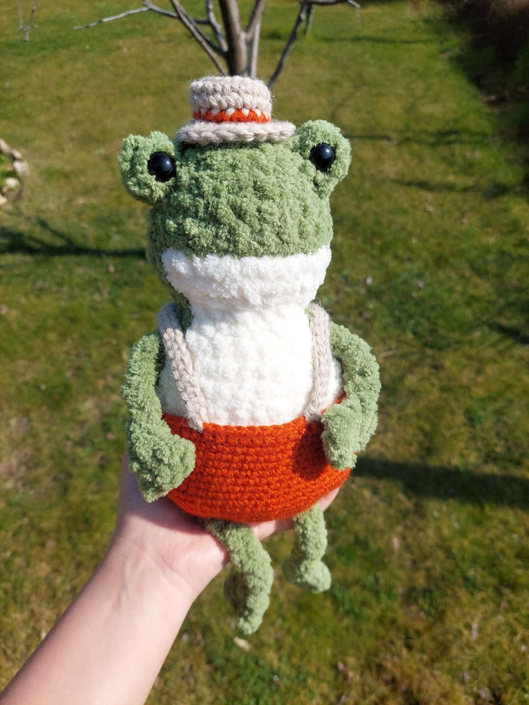 Crochet Fluffy Frog Plushie, Soft and Chubby Froggy Friend, Crochet ...
