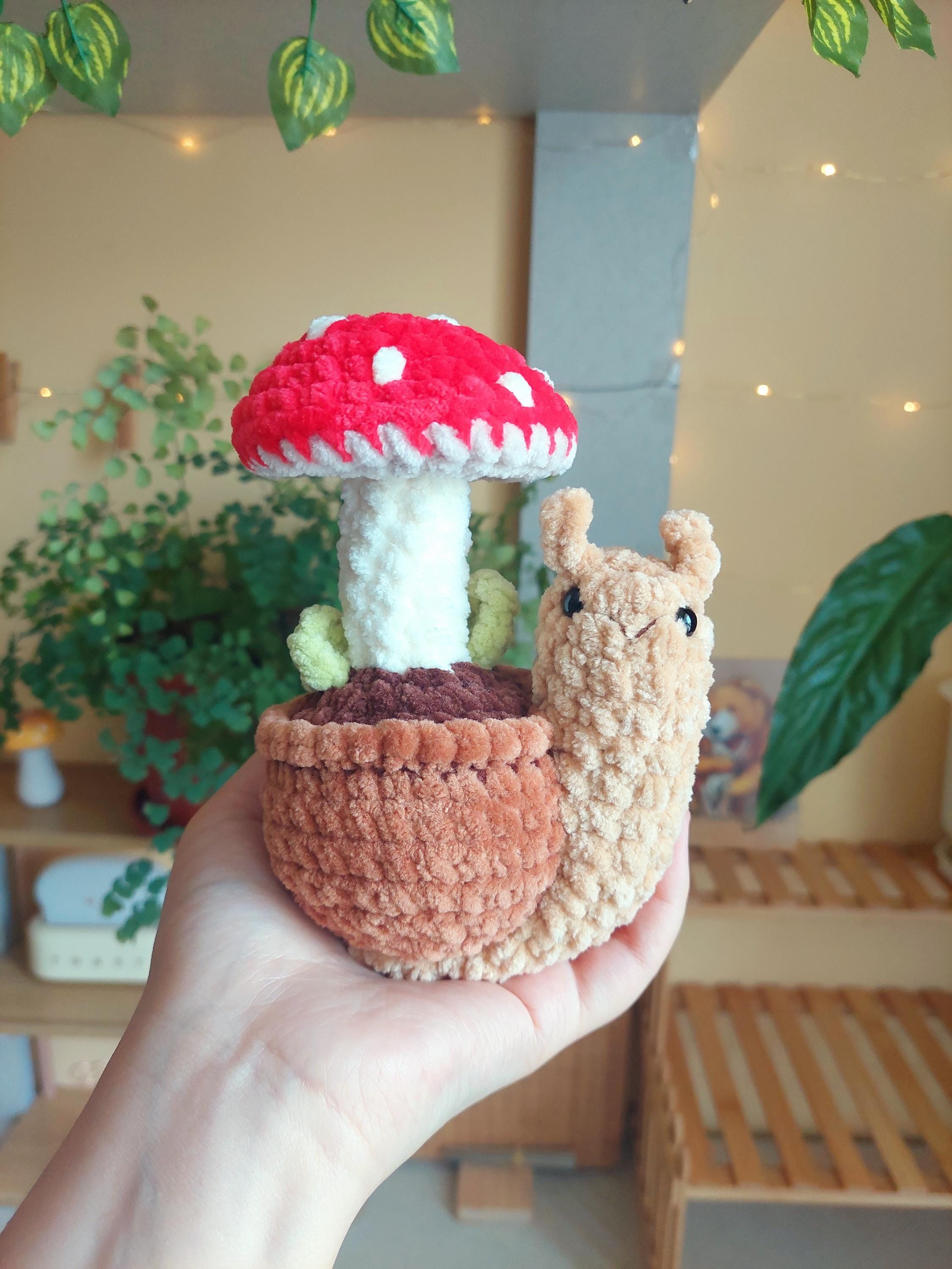Crochet Autumn/fall Snail Plushie, Cute Animal Amigurumi, Stuffed Toy ...