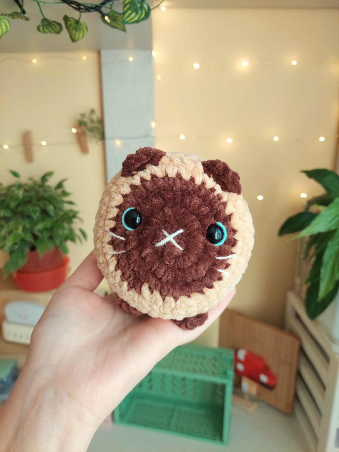 Cute Chubby Siamese Cat Crochet, Cat Amigurumi Plush, Siamese Cat ...