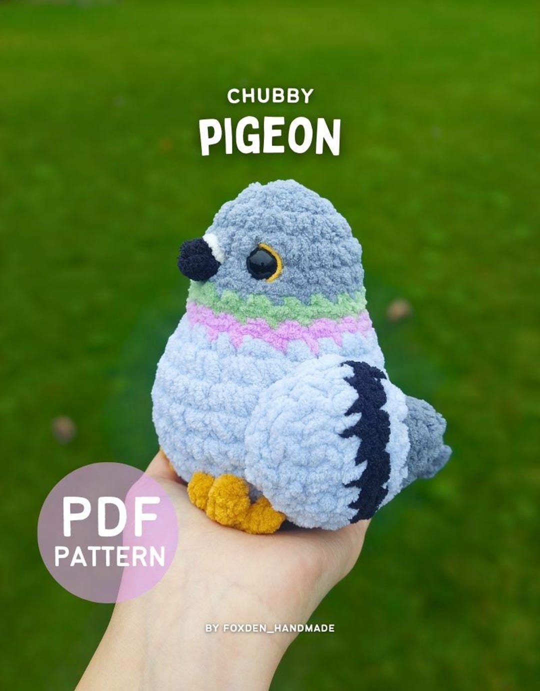 Pigeon Crochet Pattern, Amigurumi Chubby Pigeon PDF Pattern, Crochet ...
