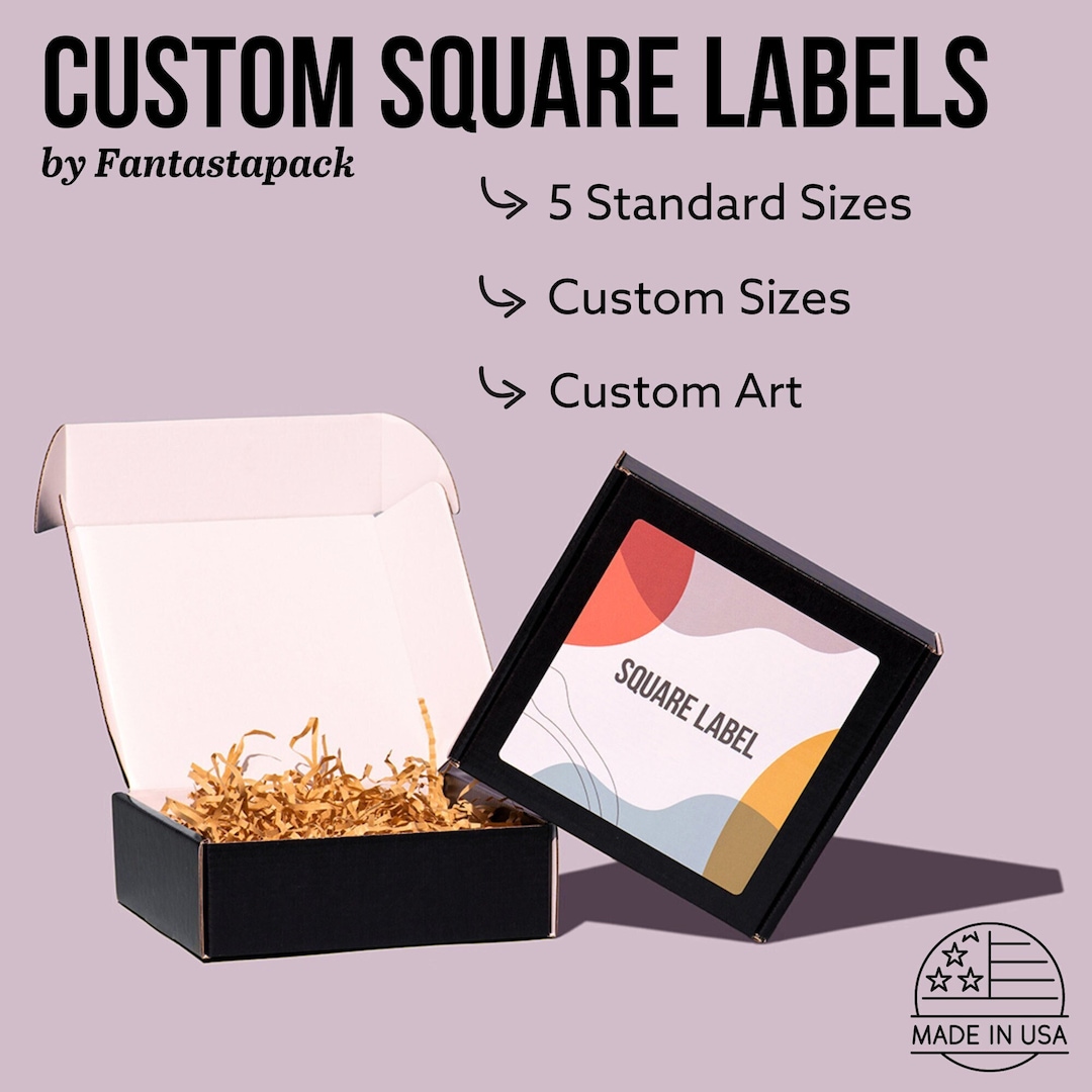 Custom Square Labels, Use Your Own Logo and Design, Great for Mailers ...