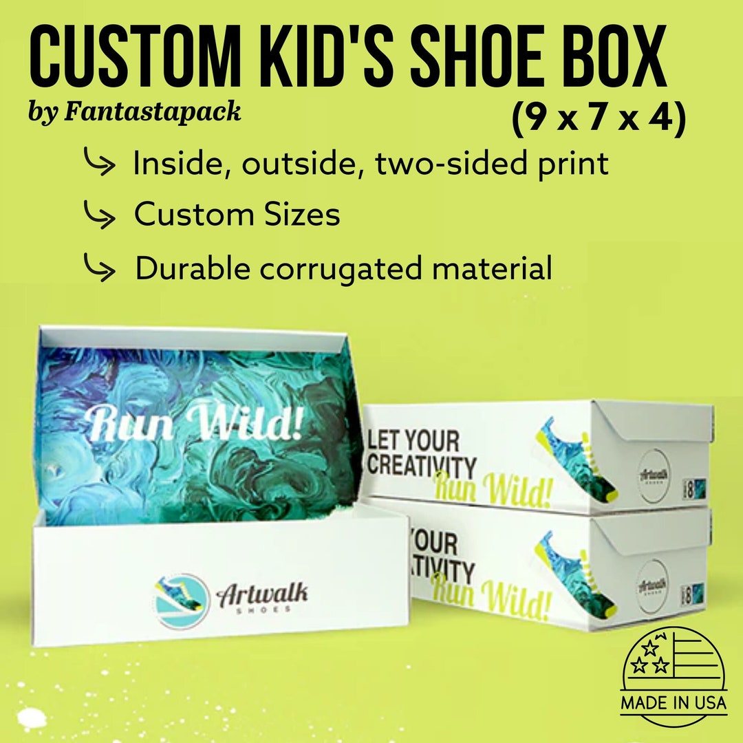 Custom Shoe Boxes 9x7x4, Full-color, Use Your Own Design, Sturdy ...