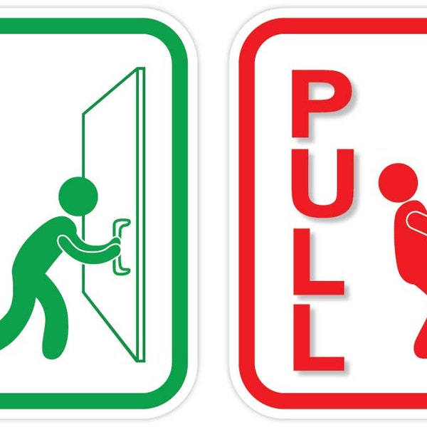 Push Door Sticker - Etsy