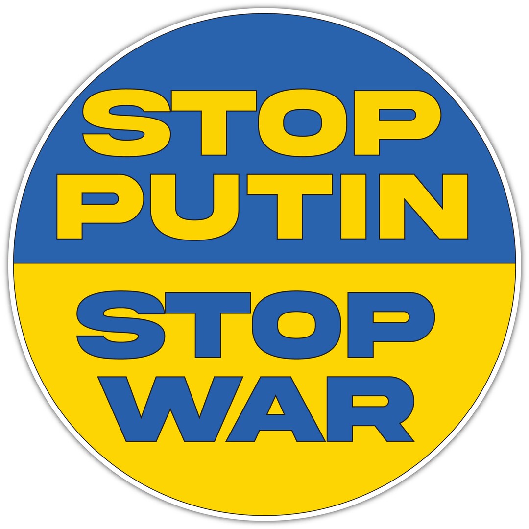 Stop Putin Stop War Ukraine Flag Sign Vinyl Sticker Decal Car Window ...