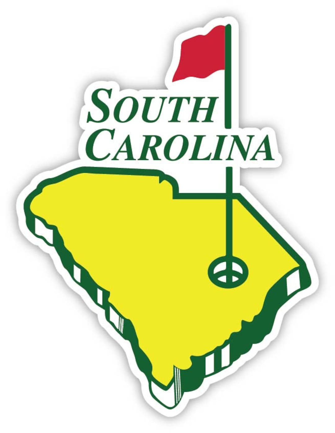 Masters Golf South Carolina Map Logo Vinyl Sticker Decal Car Laptop ...