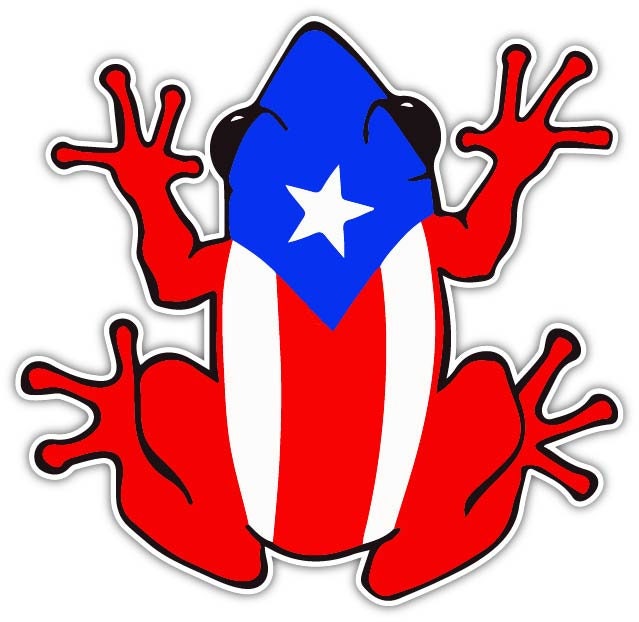 Puerto Rico Flag Frog Coqui Vinyl Sticker Decal Car Truck | Etsy