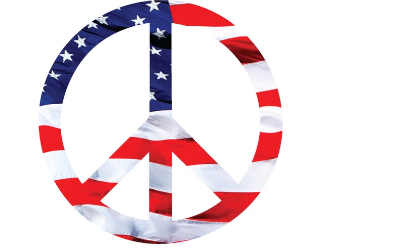 Peace Sign American Flag Patriotic Vinyl Sticker Decal Sign - Etsy