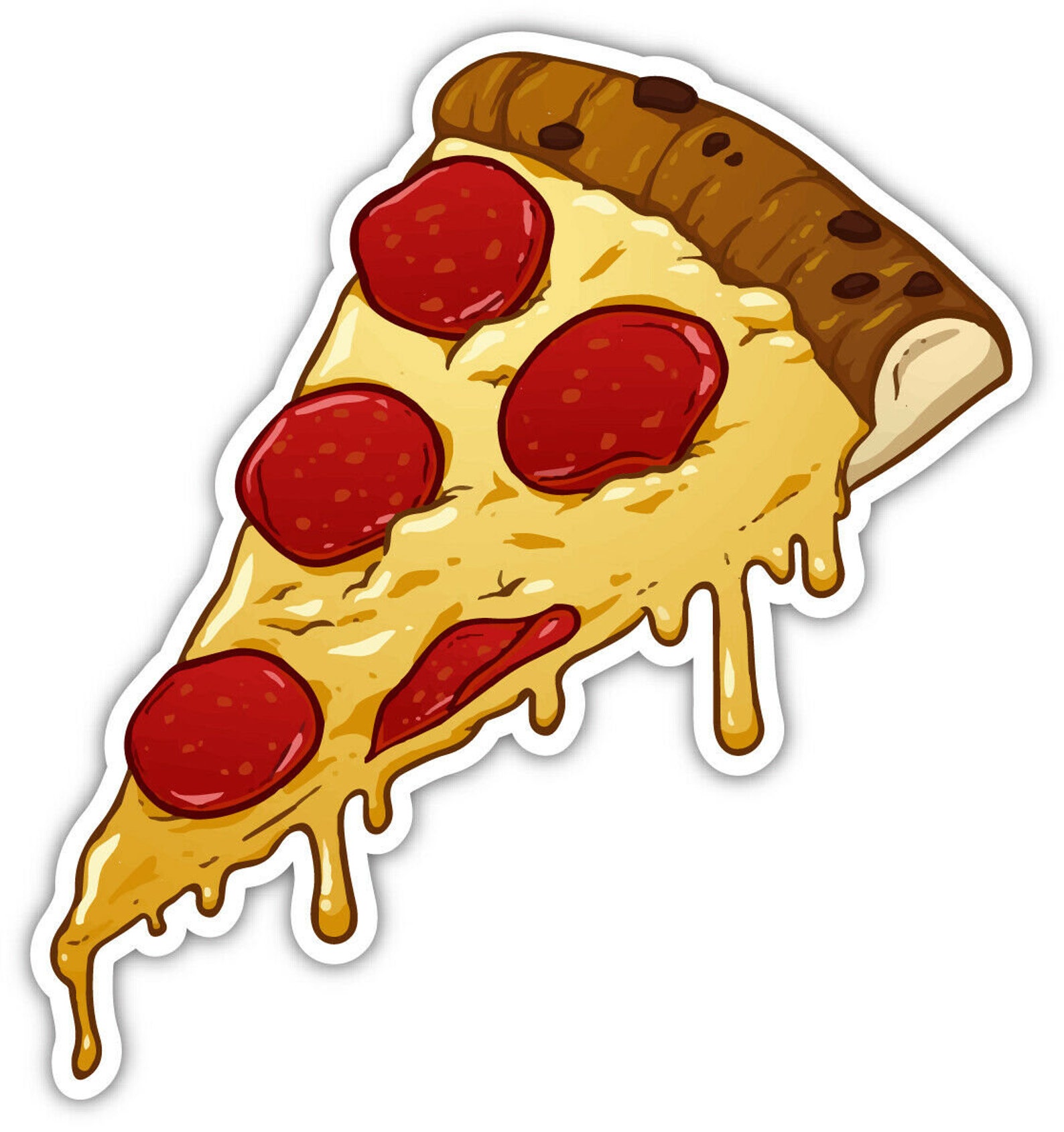 Pizza Slice Melted Cheese Pepperoni Vinyl Sticker Decal Car Truck ...