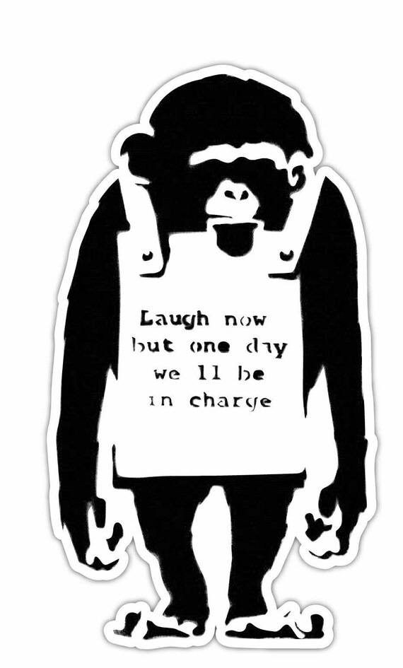 Monkey in Charge by Banksy Vinyl Sticker Decal Car Truck - Etsy