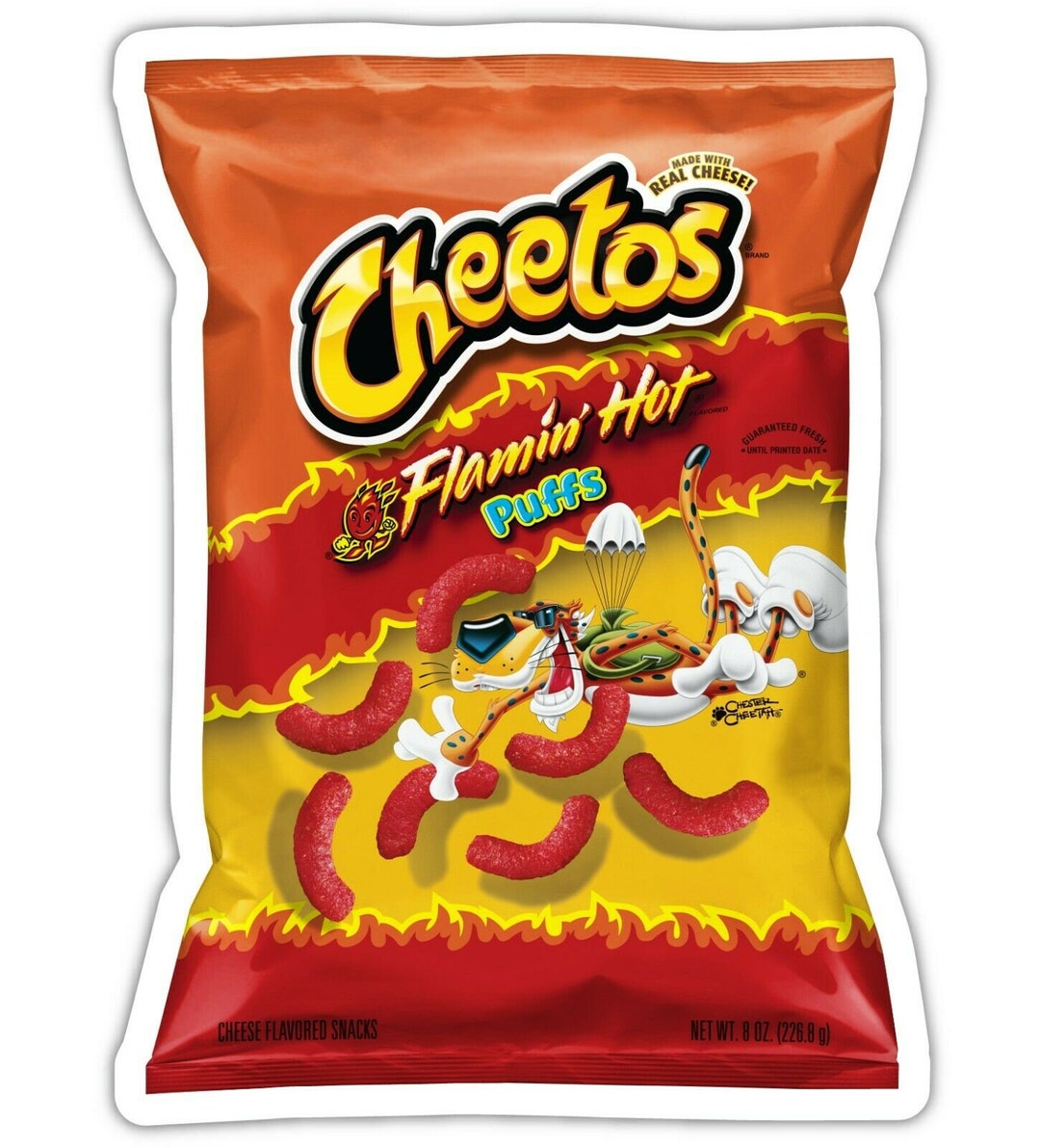 Cheetos Flamin' Hot Puffs Fun Vinyl Sticker Decal Car Truck Laptop ...
