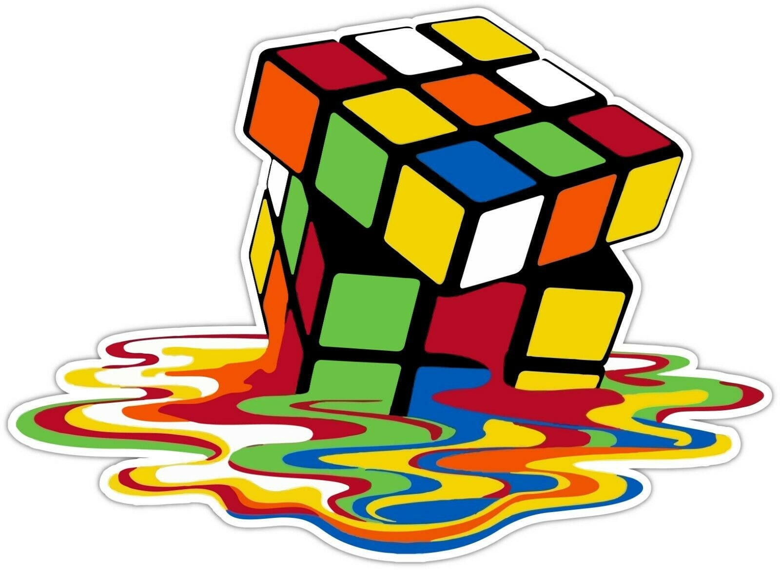 Melting Rubik's Cube SIZES Vinyl Decal Sticker Laptop Car Bumper - Etsy