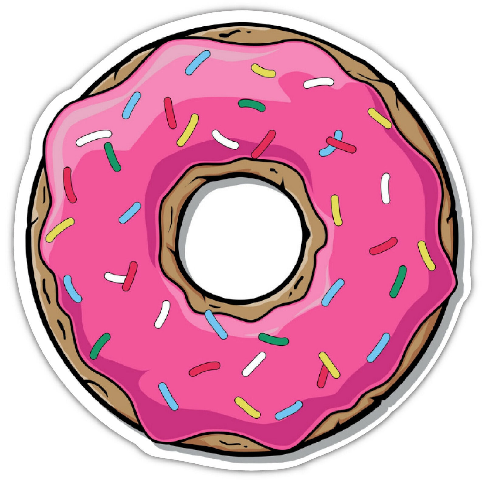 Donut Doughnut Pink Icing Vinyl Sticker Decal Car Truck Laptop Window ...