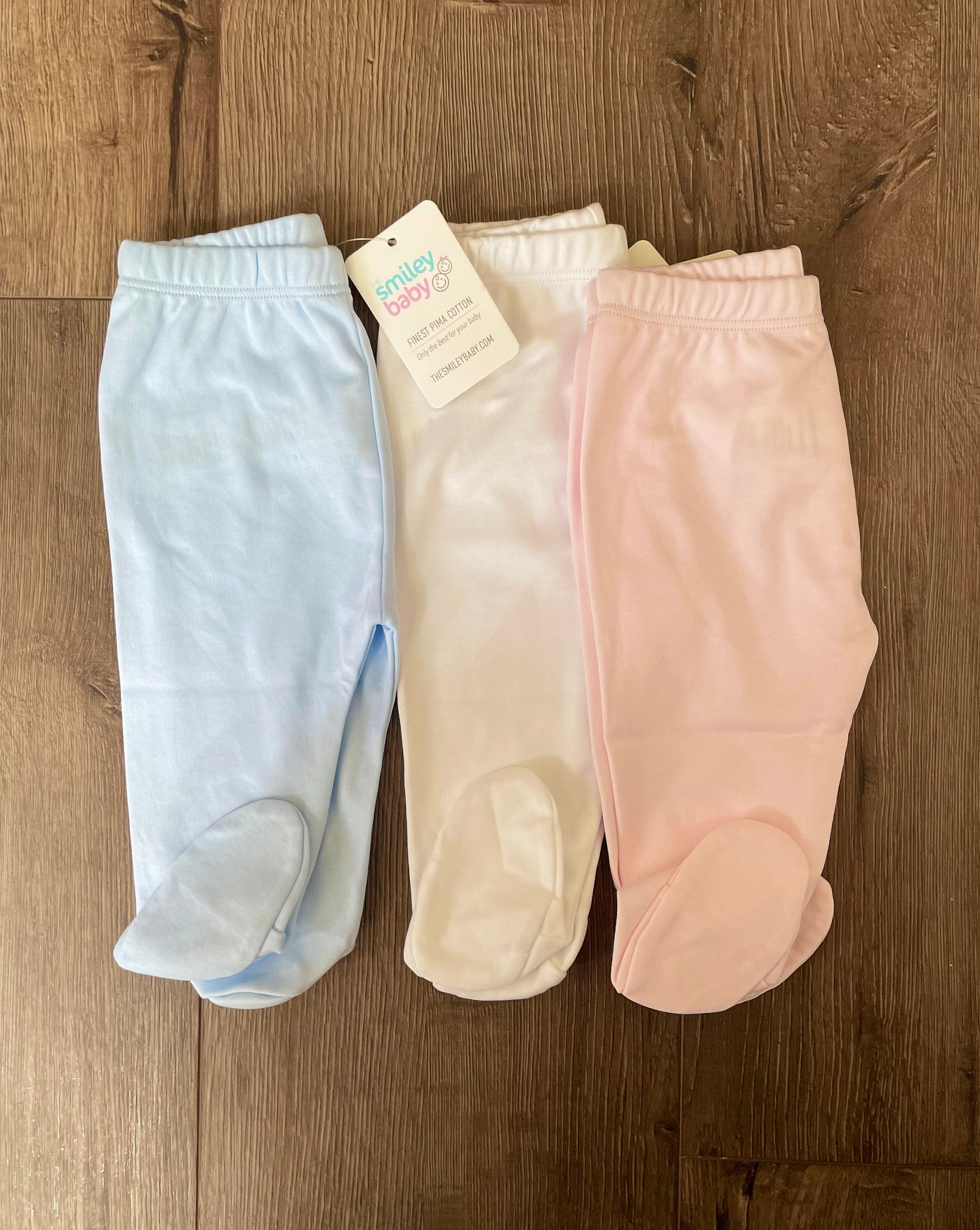Unisex Baby White Footed Pants | Pima Baby Footed Pant | 100% Pima ...