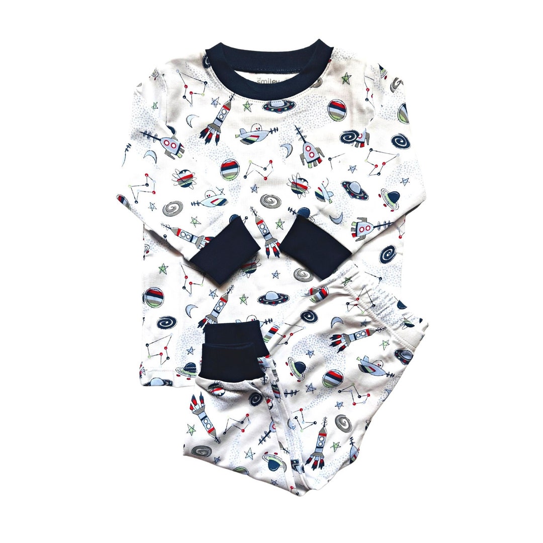 Pima Cotton Toddler Pajamas: Outer Space Print 2-piece Set - Etsy