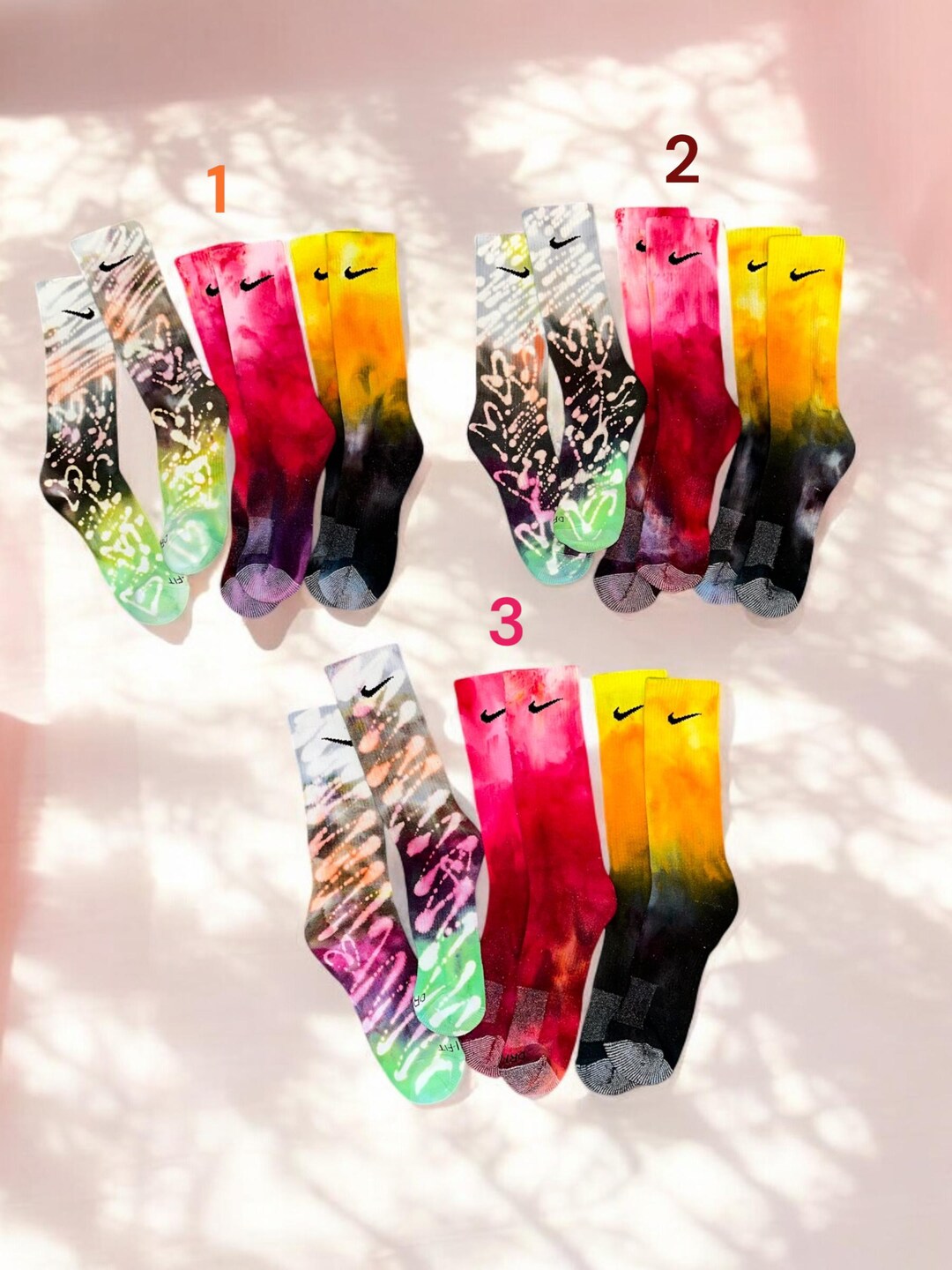 Graffiti Pink Berry Lemonade - 3 Packs -3 Pack of Drifit Hand Tie Dyed ...