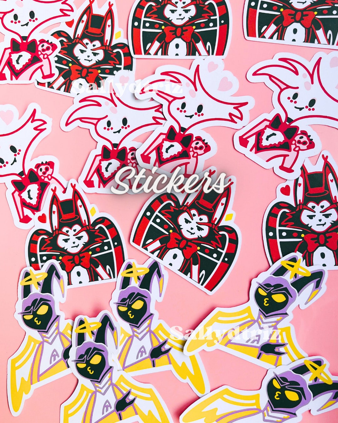 Angel D.ust Husk Adam Hazbin Stickers Fanart Angel Anthony - Etsy