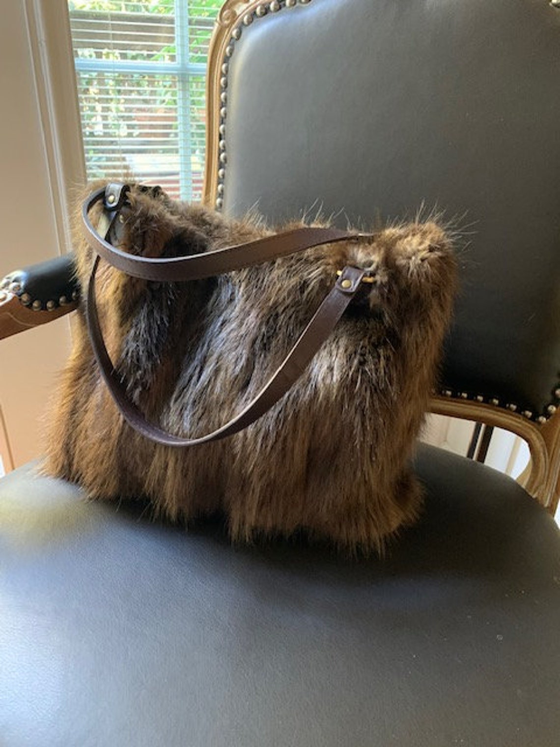Upcycled Fur Tote With Leather Handles - Etsy